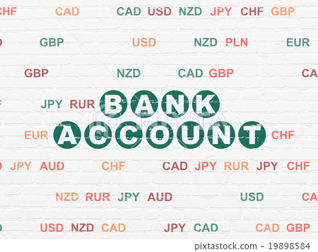 Banking concept: Bank Account on wall background - Stock Illustration ...