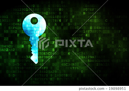 Protection concept: Key on digital background - Stock Illustration ...