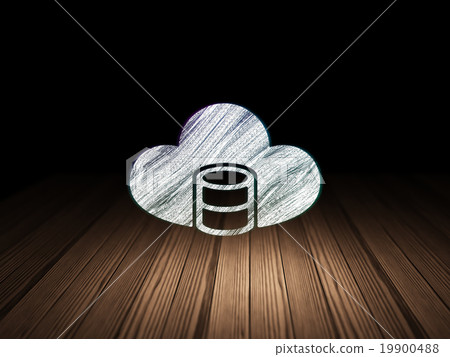 Software concept: Database With Cloud in grunge - Stock Illustration ...