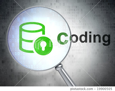 Programming concept: Database With Lock and Coding - Stock Illustration ...