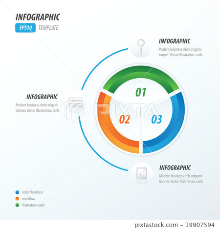 Circle infographic green, orange, blue - Stock Illustration [19907594 ...