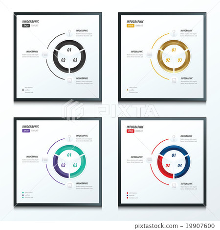 Circle infographic 2 color set 4 styles-插圖素材 [19907600] - PIXTA圖庫