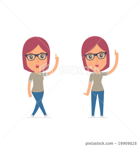 Intelligent and Clever Character Girl Designer - Stock Illustration ...