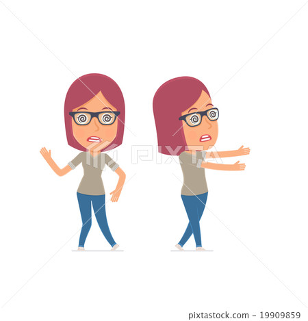 Crazy and Deranged Character Girl Designer - Stock Illustration ...