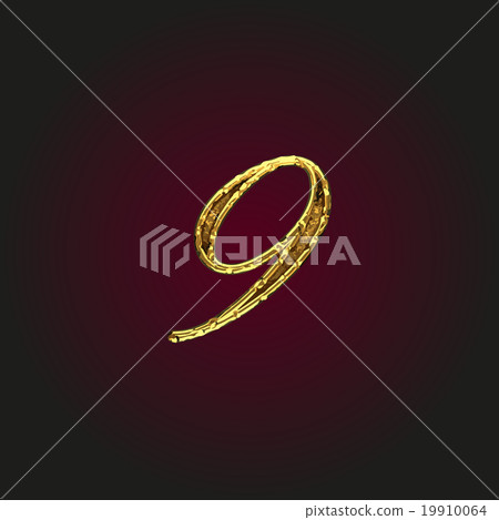 9 vector golden letter - Stock Illustration [19910064] - PIXTA