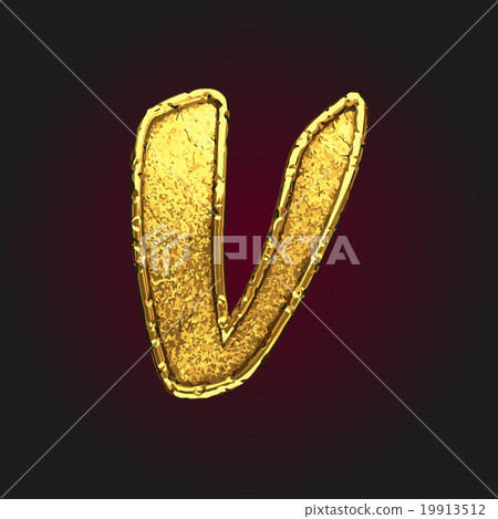 v vector golden letter - Stock Illustration [19913512] - PIXTA
