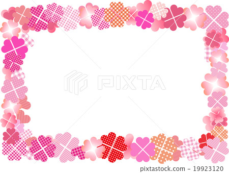 Four leaf clover frame pink - Stock Illustration [19923120] - PIXTA