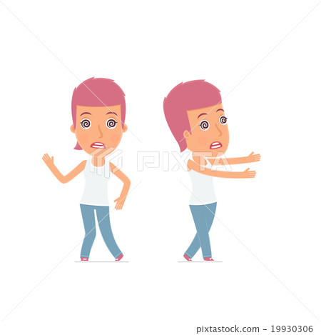 Crazy and Deranged Character Blogger Girl - Stock Illustration ...
