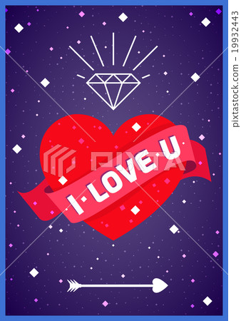 Love heart in space poster. - Stock Illustration [19932443] - PIXTA