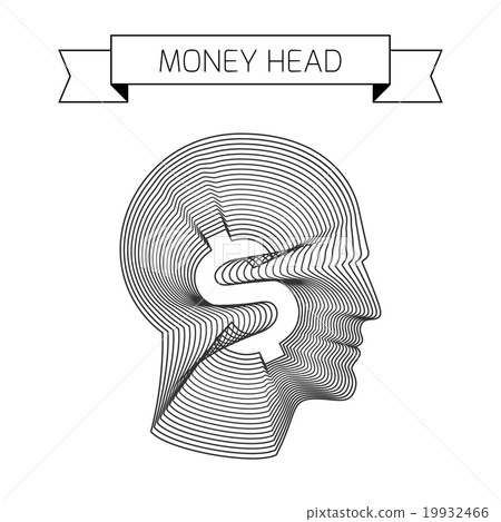 Money head with a dollar sign inside - Stock Illustration [19932466 ...