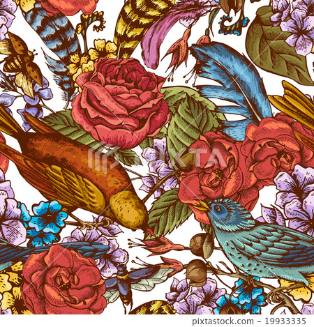 Hand Drawn Spring Seamless Pattern - Stock Illustration [19933335] - PIXTA