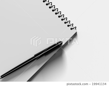 Blank note paper with pen. isolated on white. - Stock Illustration ...