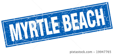 Myrtle Beach blue square grunge isolated stamp - Stock Illustration ...