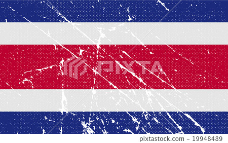 Flag of Costa Rica with old texture. Vector - Stock Illustration ...