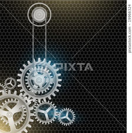 Metal Cogs wheels black color background - Stock Illustration [19966324 ...