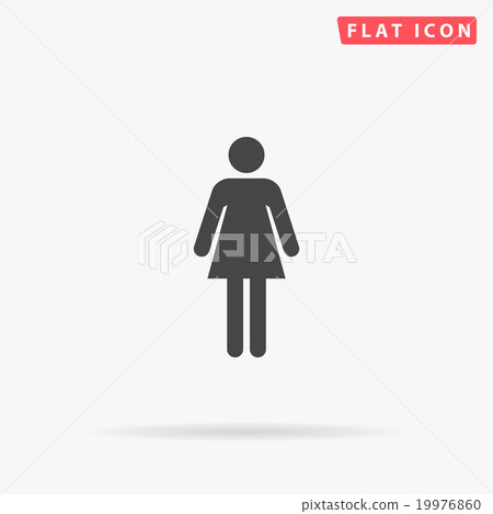 woman simple flat icon - Stock Illustration [19976860] - PIXTA