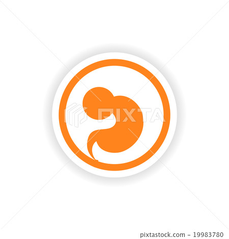 paper sticker on white background embryo in the - Stock Illustration ...
