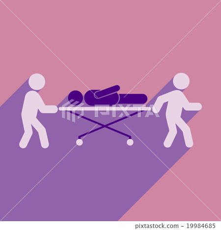 Modern flat icon with long shadow patient on - Stock Illustration ...