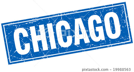 Chicago blue square grunge vintage isolated stamp - Stock Illustration ...
