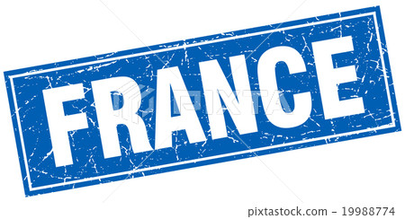 France blue square grunge vintage isolated stamp - Stock Illustration ...