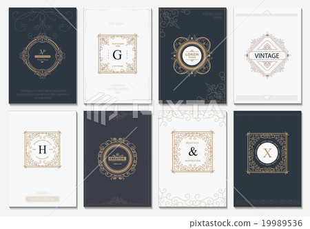 Monogram vector creative cards-插圖素材 [19989536] - PIXTA圖庫