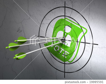 Political concept: arrows in Ballot target on wall - Stock Illustration ...