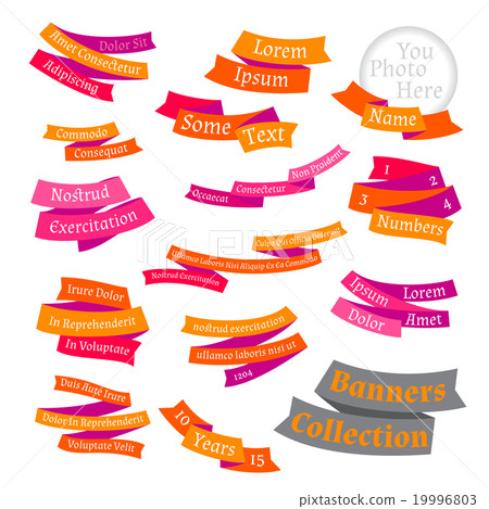 Set of bright labels and ribbons. - Stock Illustration [19996803] - PIXTA