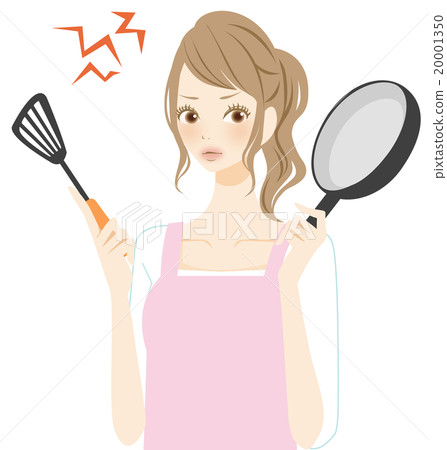 A woman who cooks gets angry - Stock Illustration [20001350] - PIXTA