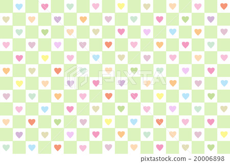 Seamless background of check and heart Green - Stock Illustration ...