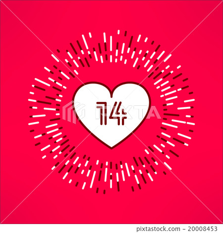 Vector valentines heart with fourteen number - Stock Illustration ...