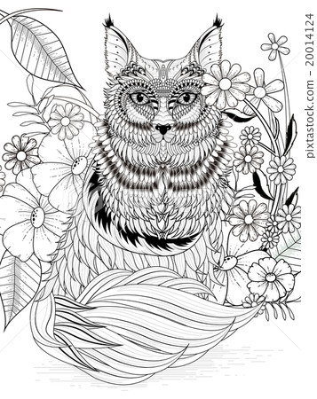 drawing, flower, fox - Stock Illustration [20014124] - PIXTA