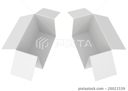 white cardboard box slice on two part-插圖素材 [20021539] - PIXTA圖庫