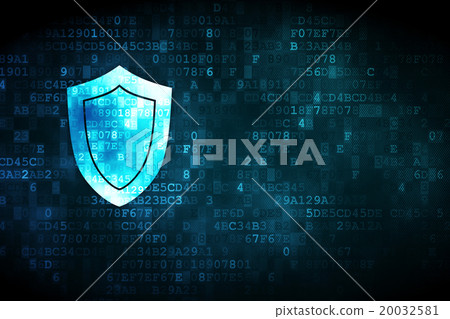Privacy concept: Shield on digital background - Stock Illustration ...