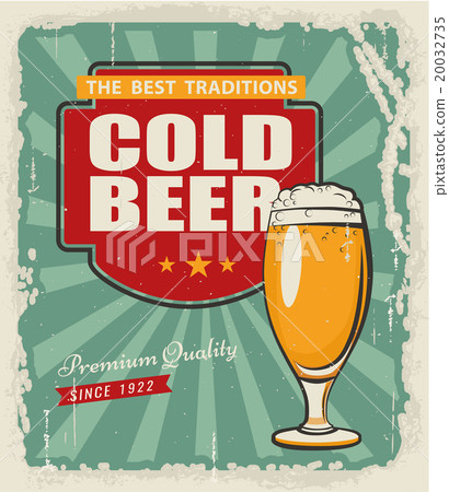 Poster retro beer - Stock Illustration [20032735] - PIXTA
