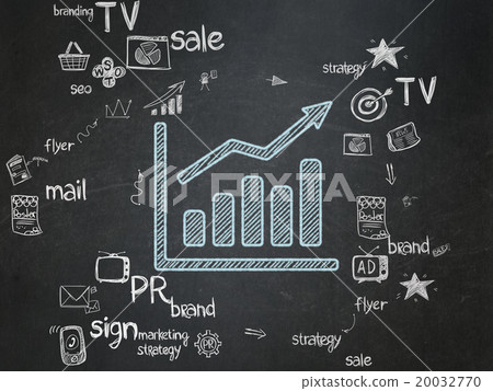 Advertising concept: Growth Graph on School Board - Stock Illustration ...