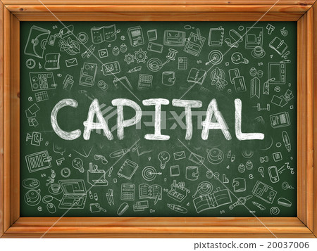 Hand Drawn Capital on Green Chalkboard. - Stock Illustration [20037006 ...