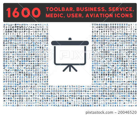 Projection Icon With Large Pictogram Collection - Stock Illustration ...
