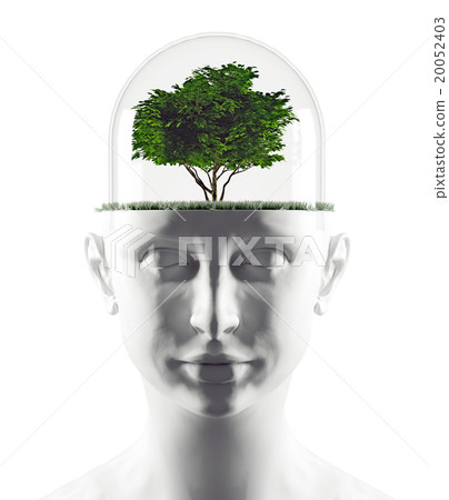 human head with tree - Stock Illustration [20052403] - PIXTA