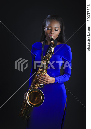 Stock Photo: African Sax Lady - Stock Image - Everypixel