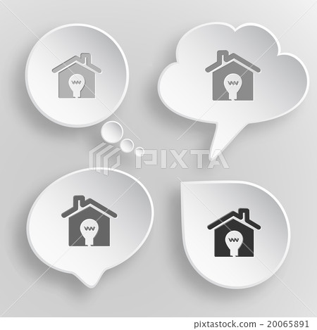 Light in home. White flat vector buttons on gray - Stock Illustration ...