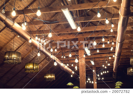 wooden ceiling in perspective for background - Stock Photo [20072782 ...