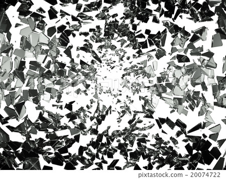 Pieces of splitted or shatteres glass on white - Stock Illustration ...