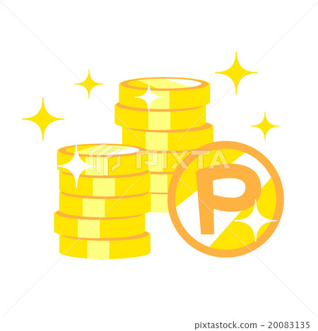 Point coin stacking up - Stock Illustration [20083135] - PIXTA