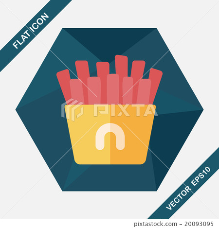 french fries flat icon with long shadow,eps10 - Stock Illustration ...