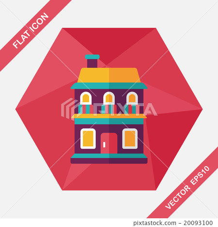 Building house flat icon with long shadow,eps10 - Stock Illustration ...