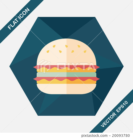 sandwich flat icon with long shadow,eps10 - Stock Illustration ...