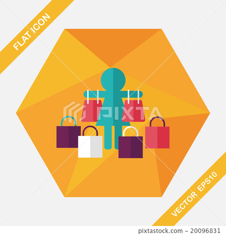 SALE Shopaholic flat icon with long shadow,eps10 - Stock Illustration ...