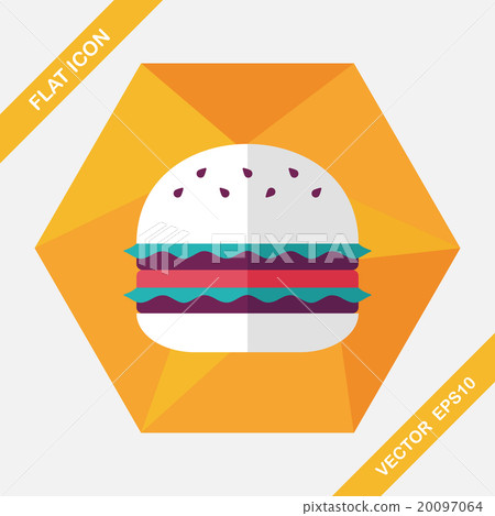 sandwich flat icon with long shadow,eps10 - Stock Illustration ...