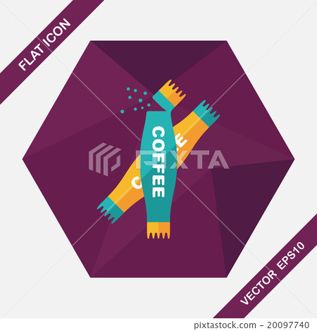3 in 1 coffee flat icon with long shadow,eps10 - Stock Illustration ...
