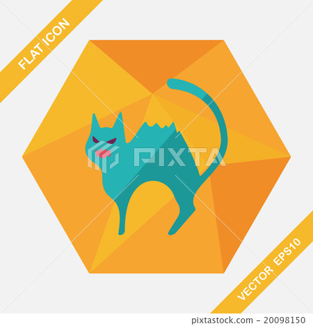 Evil cat flat icon with long shadow,eps10 - Stock Illustration ...